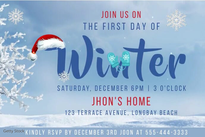 First Day of Winter invitation Template | PosterMyWall