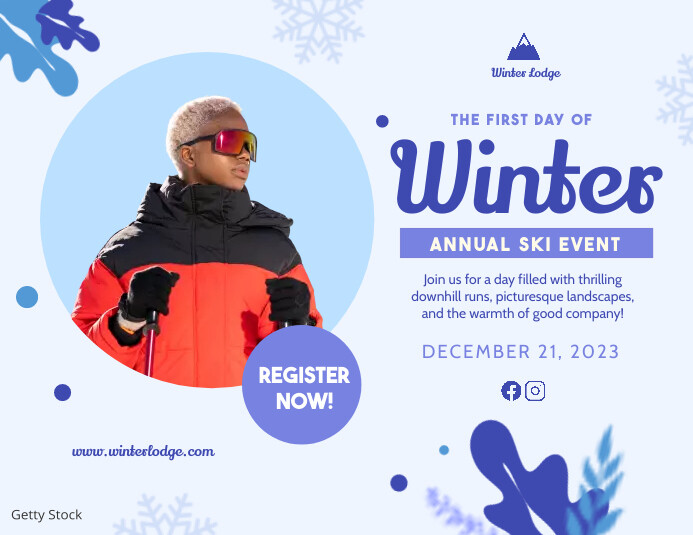 First Day Of Winter Ski Event Template | PosterMyWall