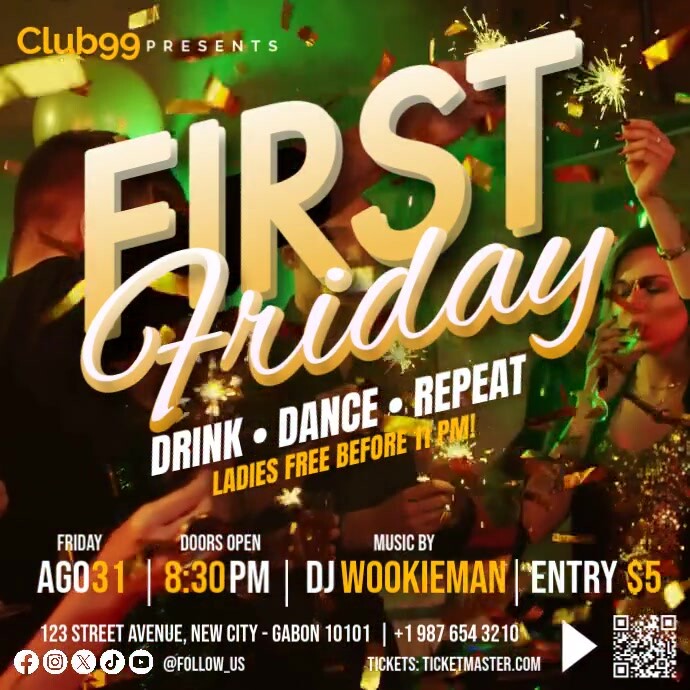 First Friday Night Party Flyer Template Instagram Post | PosterMyWall