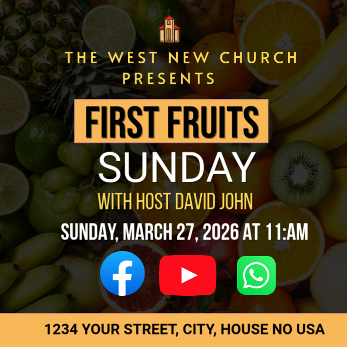 Modèle FIRST FRUITS SUNDAY | PosterMyWall