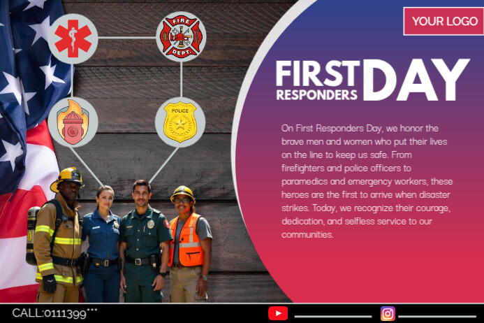 Copy of First responders day template | PosterMyWall