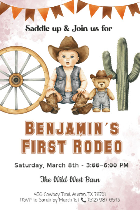 Copy of First Rodeo Invitation Template | PosterMyWall