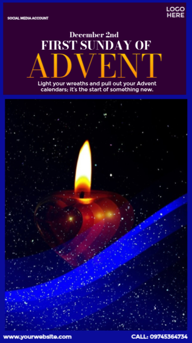 Copy of First Sunday of Advent Design | PosterMyWall