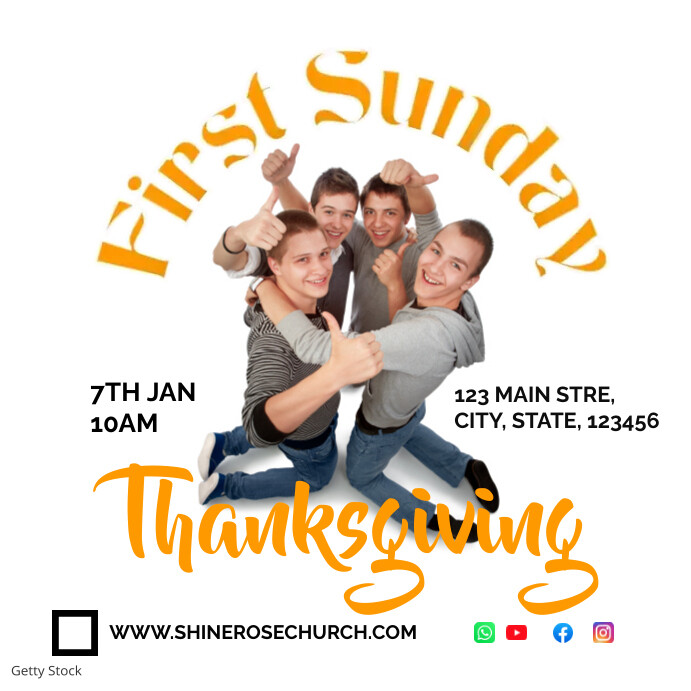 First Sunday Thanksgiving Template | PosterMyWall