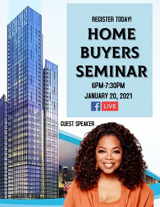 First time real estate home buyers class Template | PosterMyWall
