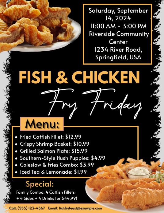 Copy of Fish & Chicken Fry Friday Flyer | PosterMyWall