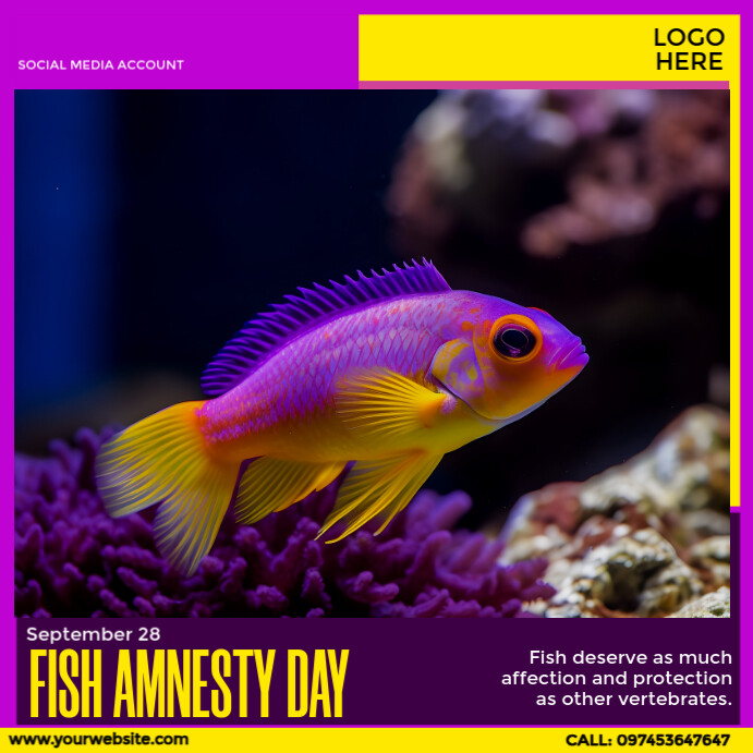 Plantilla de Fish Amnesty Day | PosterMyWall