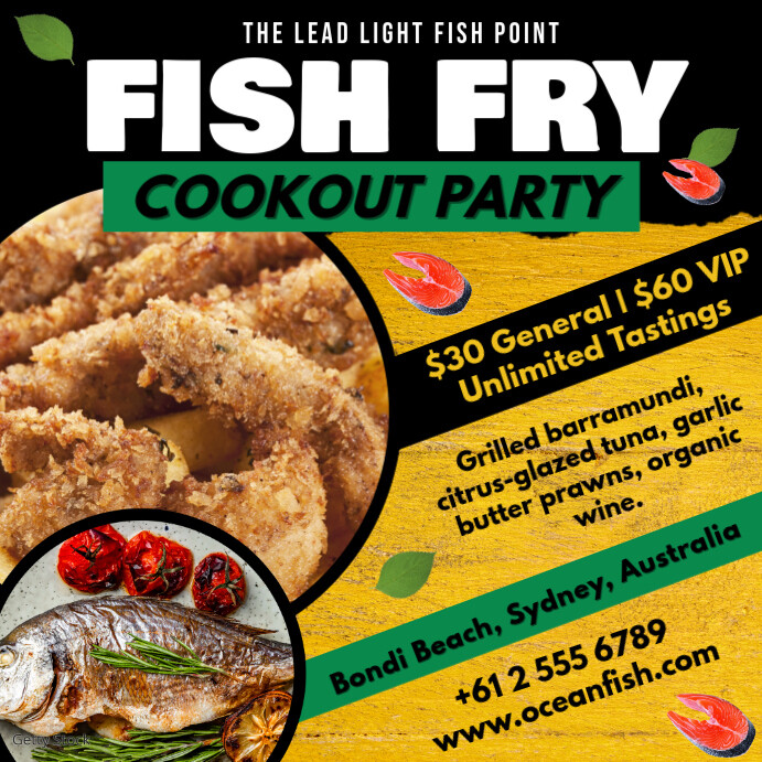 Fish Fry Cookout Party Flyer Template | PosterMyWall