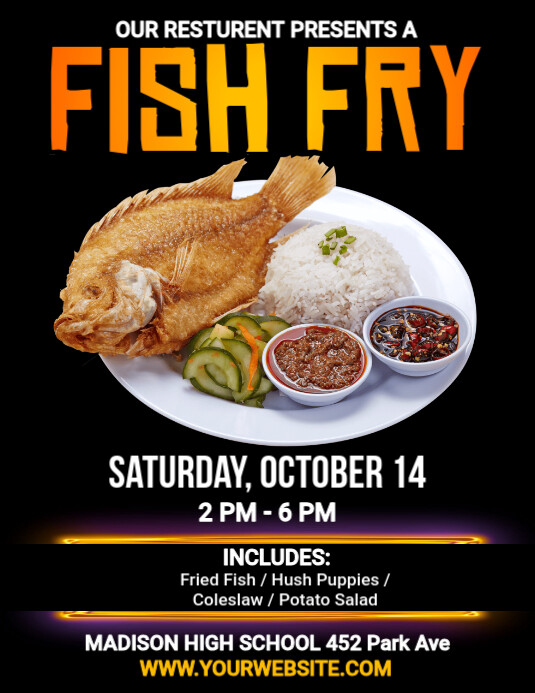 Fish Fry Flyer Template | PosterMyWall