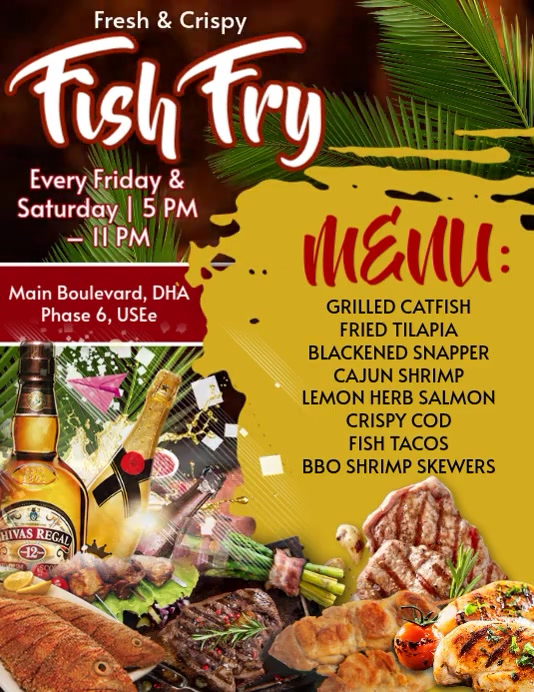 Fish Fry Flyer Template | PosterMyWall