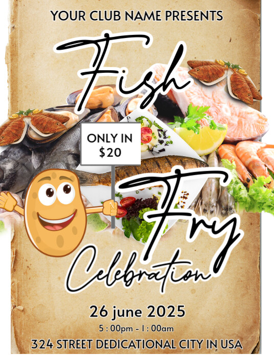 fish fry flyer Template | PosterMyWall