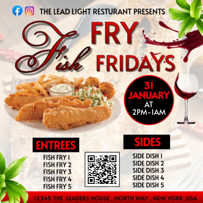 Fish Fry Flyer Template: Community Event | PosterMyWall
