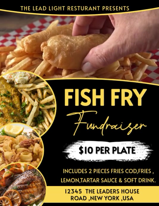 Fish Fry Flyer Template: Community Event Video | PosterMyWall
