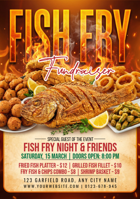 Fish Fry Fundraiser A4 Template | PosterMyWall
