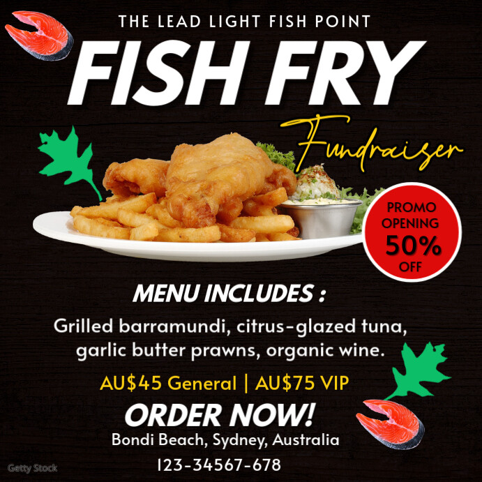Plantilla de Fish Fry Fundraiser | PosterMyWall