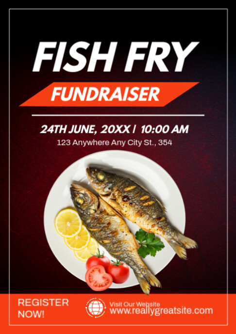 Fish Fry Fundraiser Poster Template – Community Dinner & Charity Event ...