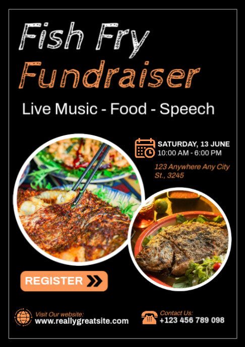 Szablon Fish Fry Fundraiser Poster Template – Community Dinner ...