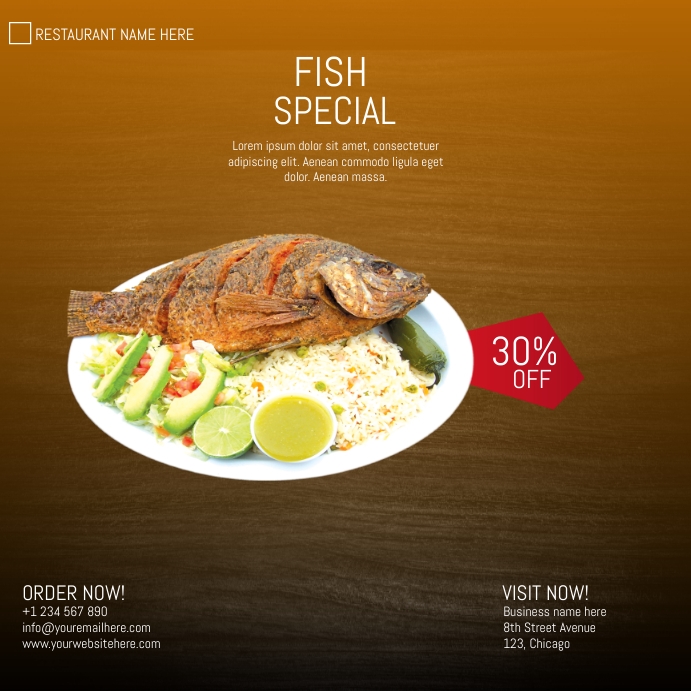 fish menu Template | PosterMyWall