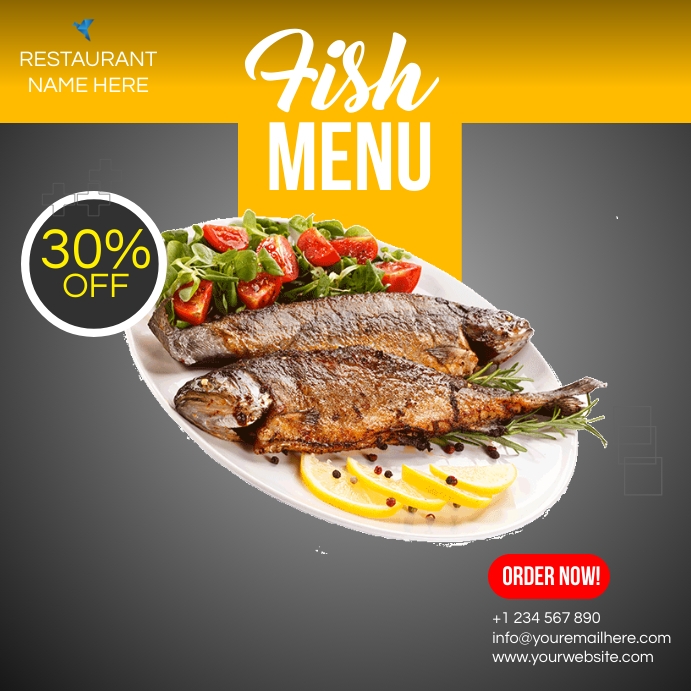 fish menu Template | PosterMyWall