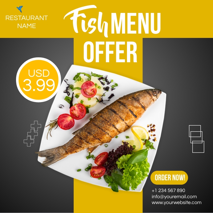 fish menu Template | PosterMyWall