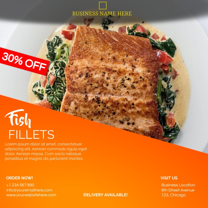 Brosur Brosur Menu Ikan Templat | PosterMyWall