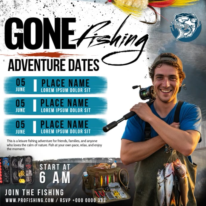 Fishing Adventure Schedule Template | PosterMyWall