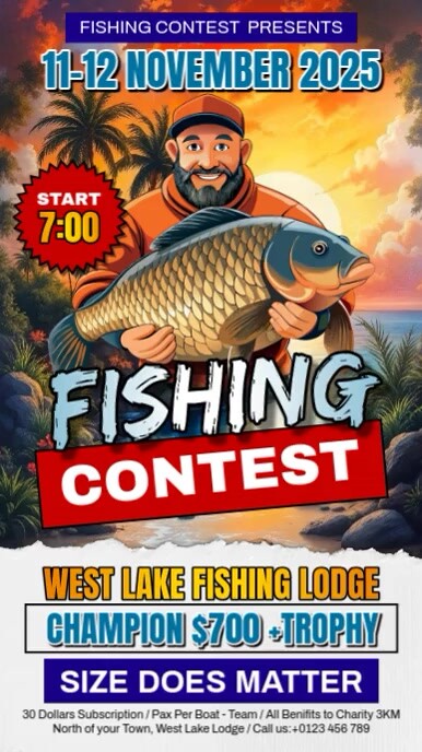 Fishing Contest Design Template | PosterMyWall
