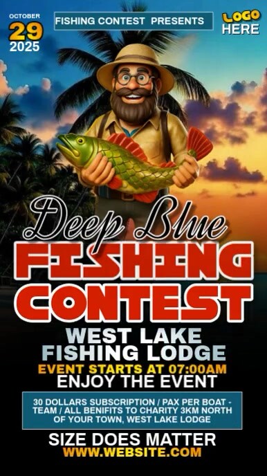 Plantilla de Fishing Contest Template | PosterMyWall
