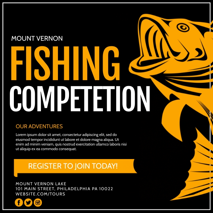 Fishing Template | PosterMyWall
