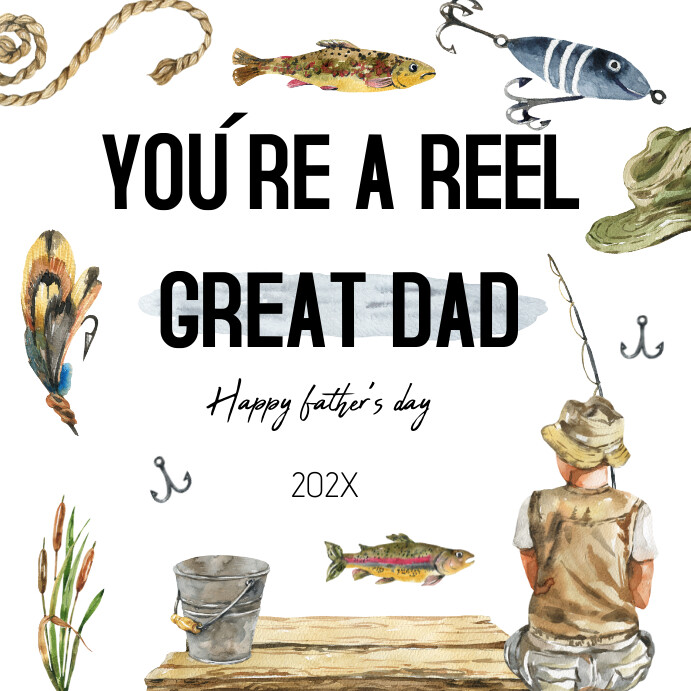 Copy of Fishing father's day card | PosterMyWall