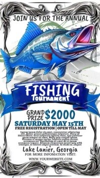 Fishing Tournament Flyer A4 Template | PosterMyWall