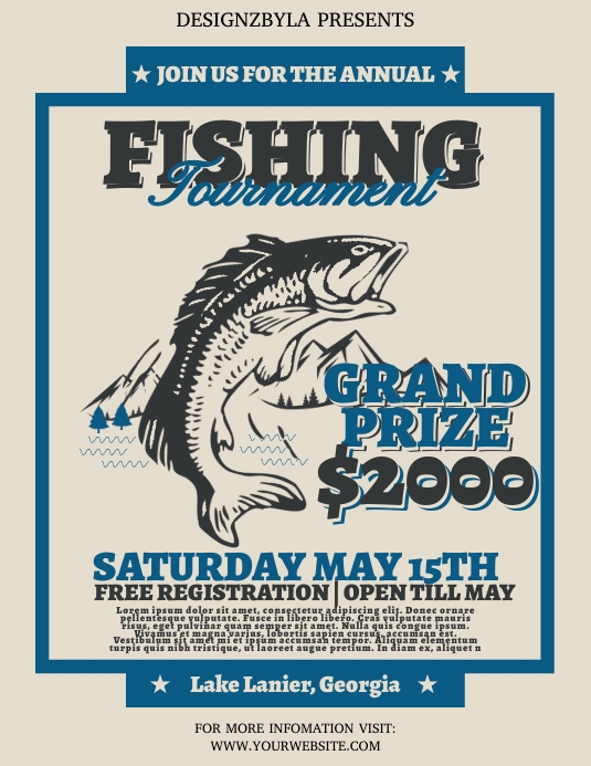Fishing Tournament Flyer v.1 Template | PosterMyWall