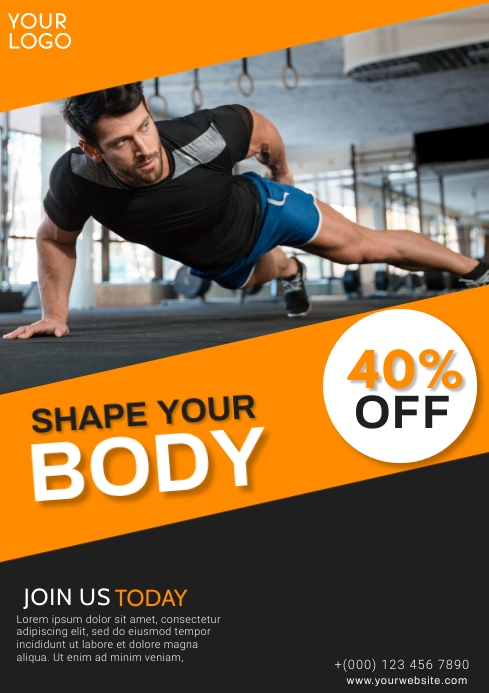 FITNESS A4 AD.C Template | PosterMyWall