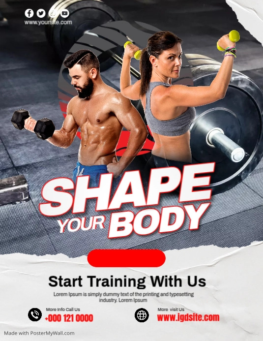 FITNESS AND GYM Templat | PosterMyWall