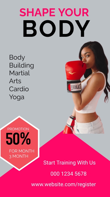 fitness body building poster template | PosterMyWall