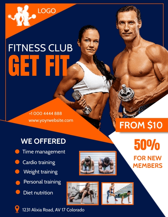 Fitness bodybuilding flyer template | PosterMyWall