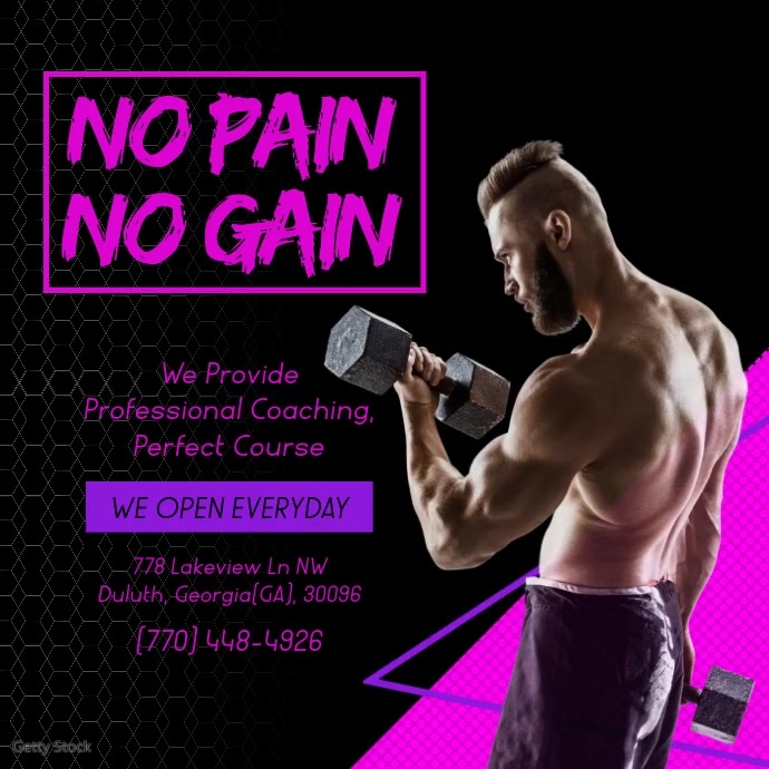 Fitness Bodybuilding Instagram Post Template | PosterMyWall