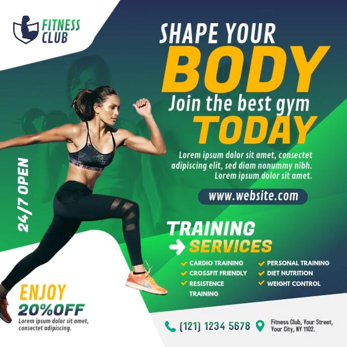 Fitness Center Ad Template | PosterMyWall