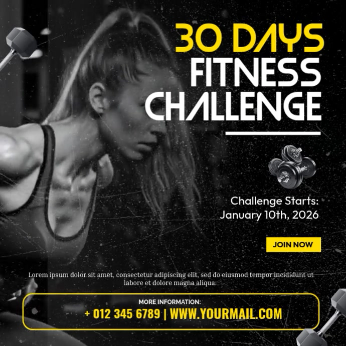 Plantilla de Fitness Challenge Ads | PosterMyWall