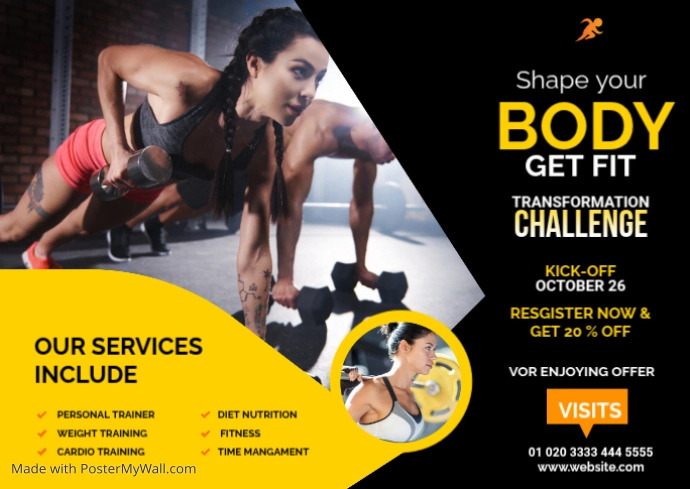 Copy of Fitness Challenge Postcard | PosterMyWall