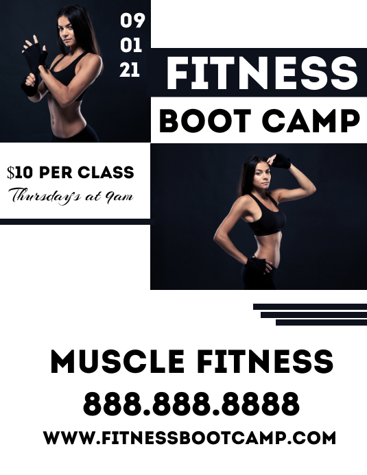 Fitness Classes Bootcamp Flyer Template | PosterMyWall