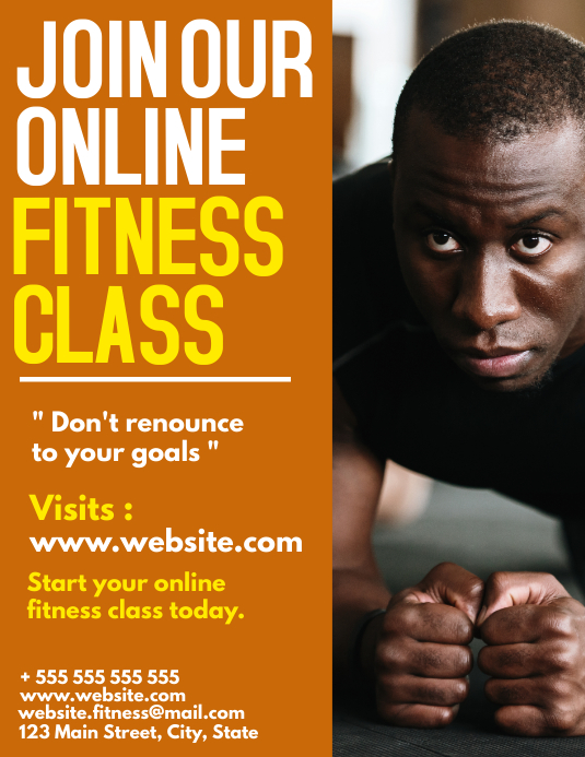 fitness classes online flyer advertisement Template | PosterMyWall