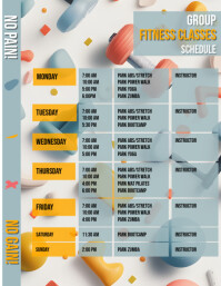 Gym Class Schedule Template | PosterMyWall