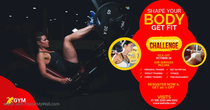 Fitness Facebook Share Image Template | PosterMyWall