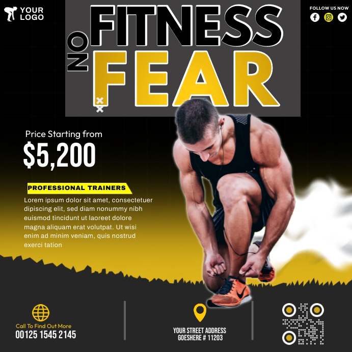 Copy of Fitness Fear Ads | PosterMyWall