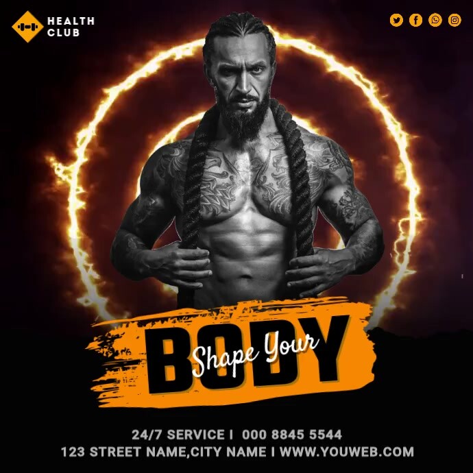 Fitness Gym Instagram Post Template | PosterMyWall