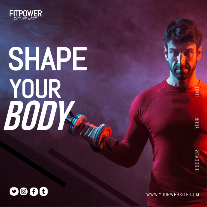FITNESS GYM POSTER FLYER Template | PosterMyWall