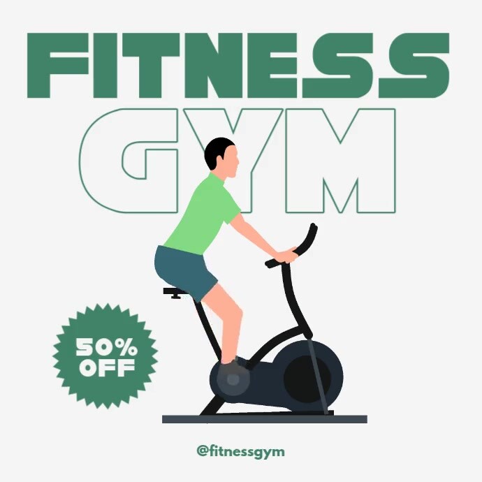 Fitness Gym - Square Video Ad Template | PosterMyWall