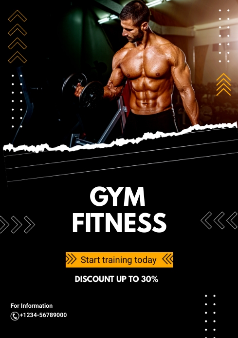 FITNESS GYM TEMPLATE | PosterMyWall