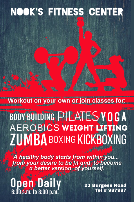fitness gym template | PosterMyWall